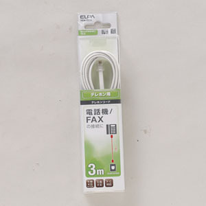 ELPA テレホンコード6極2/4芯 TEW-T030 3M | SUNDAY サンデーネットショップ